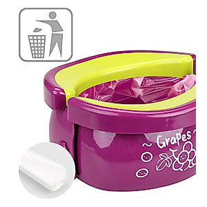 Portable Potty 2-in-1 Travel Toilet Seat & Compact Potty Trainer for Baby, Toddlers & Kids with Splash Guard & Liners (Grape)