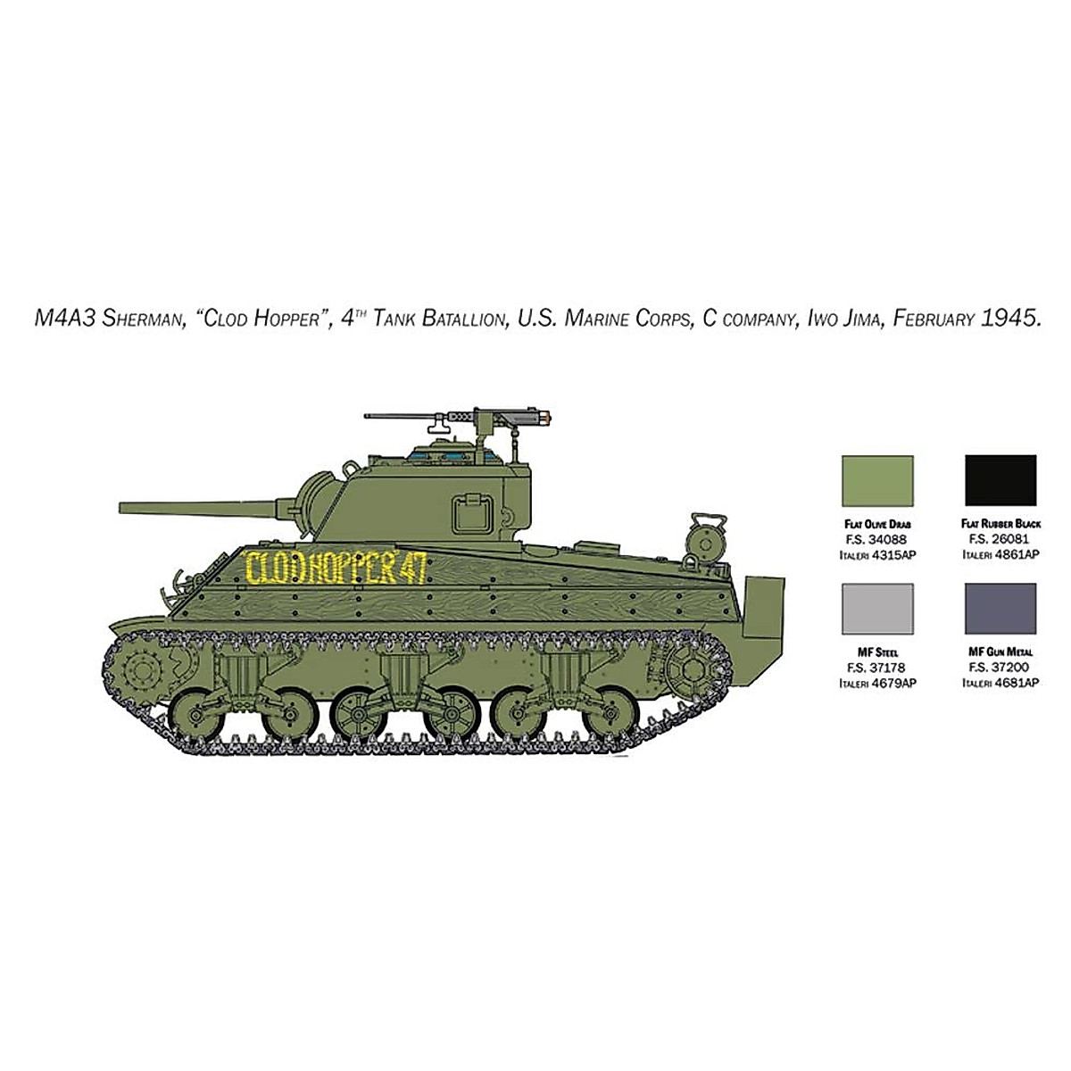 Italeri -M4A2 Sherman US Marine Body 1/35, I6583