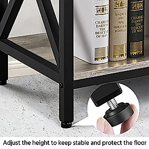 Yaheetech TV Stand for 65 inch TV Console Table with Storage Shelves Cabinet, 55" Wood Entertainment Center for Living Room, Industrial Modern Style TV Cabinet for Flat Screens, Gray