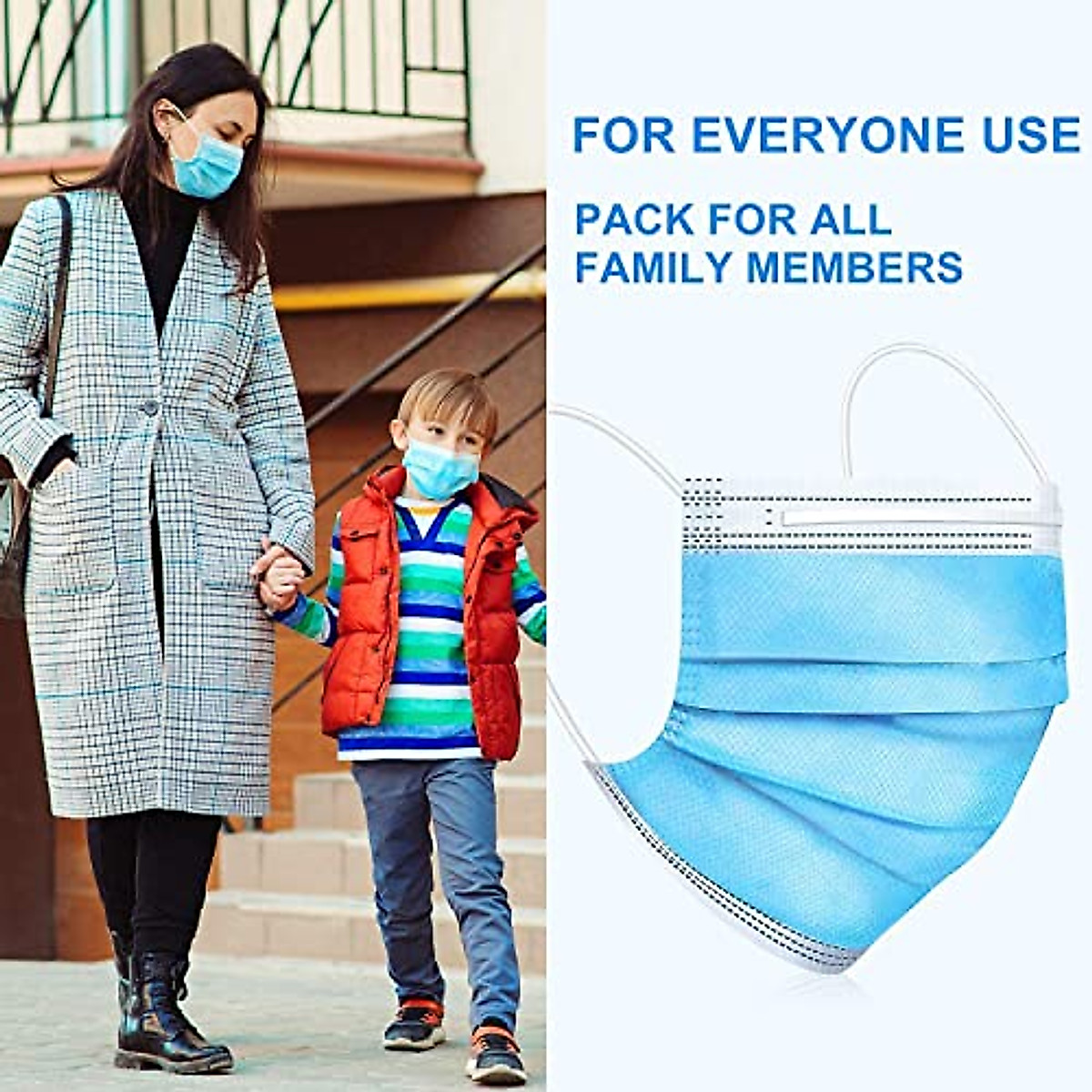 Brightt Made In USA ASTM Level 3 Face Mask 4ply Disposable Masks Facial Cover Elastic Ear Loops For Adults Box of 50