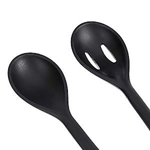 AmazonCommercial Non-Stick Heat Resistant Silicone Cooking Utensil Set, Set of 8 Utensils, Black