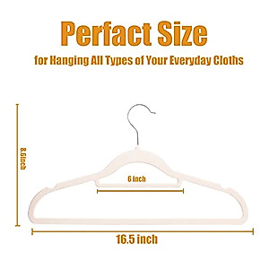 20 Pack Velvet Clothing Hangers,Non-Slip Beige Suit Hanger, 360 Degree Swivel Hook Strong and Durable Clothes Hangers for Coats,Suit, Shirt Dress, Pants & Dress Clothes