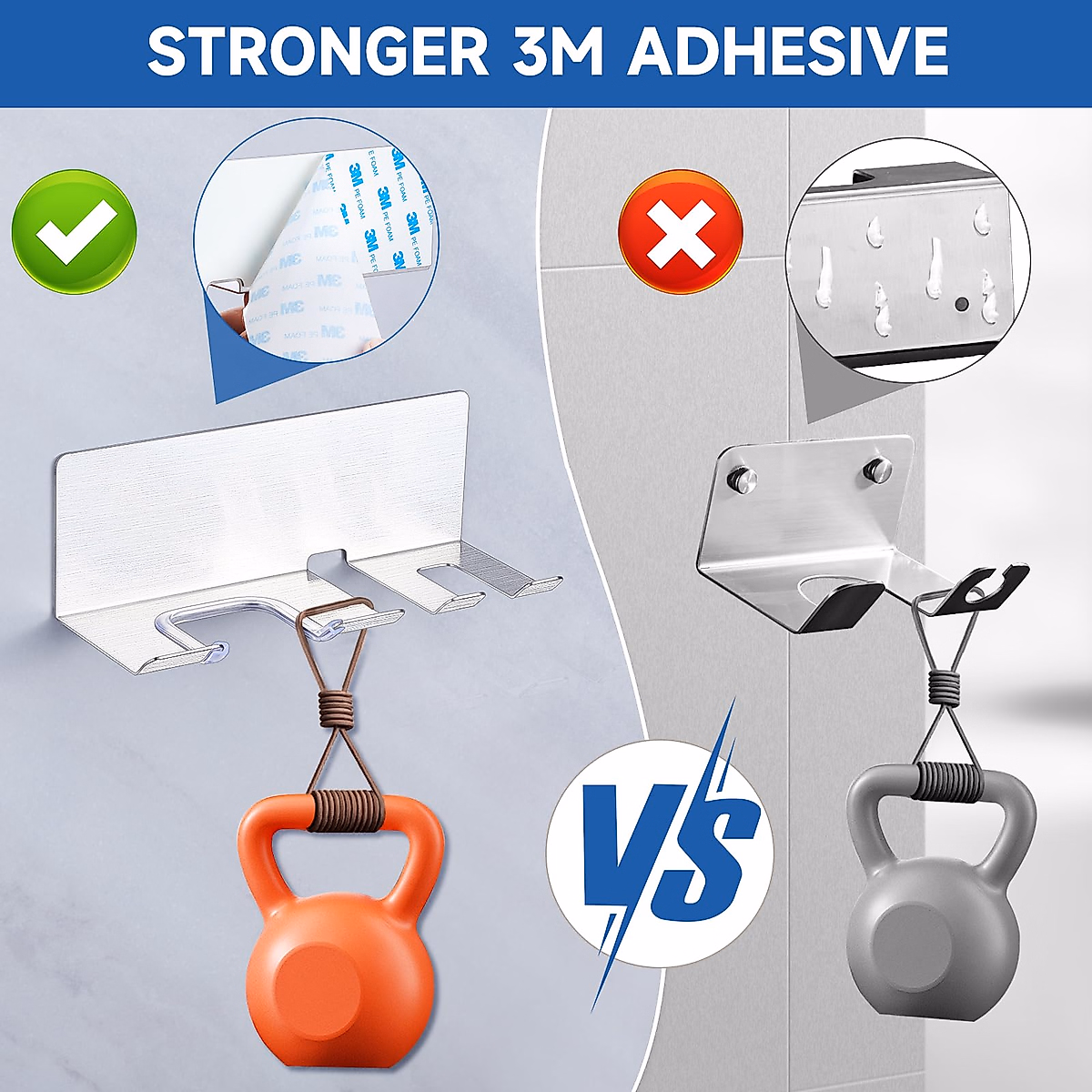 Hair Dryer Holder Wall Mounted, Adhesive Bathroom Blow Dryer Holder, Stainless Steel Hair Dryer Holder, Hair Tool Organizer No Drilling, Hairdryer Holder for Bathroom Barber Shops