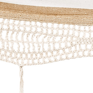 Amazon Basics Double Hammock with 9-Foot Space Saving Steel Stand and Carrying Case, Beige Stripe with Lace, 450 lb Capacity, 110 x 47 x 43 inches