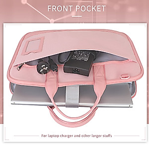 Simpolor 15.6’’ Laptop Case Cable Organizer, Electronic Organizer Inside with Outside Card Holder, 3-Layer Shockproof and Water Resistant 14/15 inch Laptop Sleeve, Pink