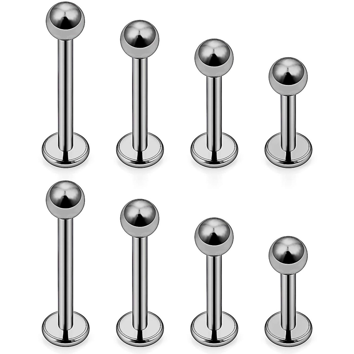 SCERRING 8PCS 16g G23 Titanium Labret Monroe Lip Tragus Cartilage Earring Ring Stud Piercing Jewelry 6mm 8mm 10mm 12mm