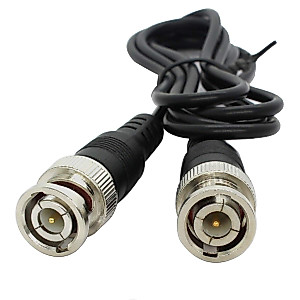 ANVISION 4-Pack Black 1m 3.3ft BNC Male to BNC Male Jumper Cable with Black Connector for CCTV DVR to TV System