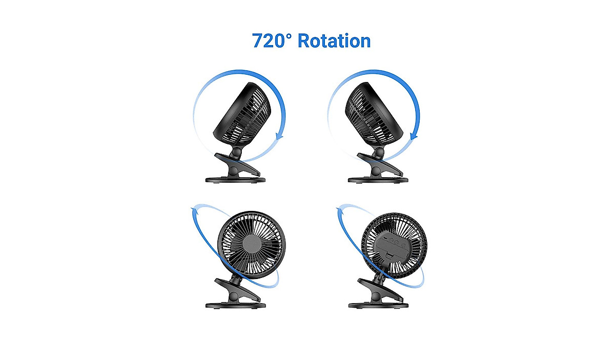 EasyAcc Camping Fan with 28 LED Light | Ultra-Quiet 4-Speed Tent Fan