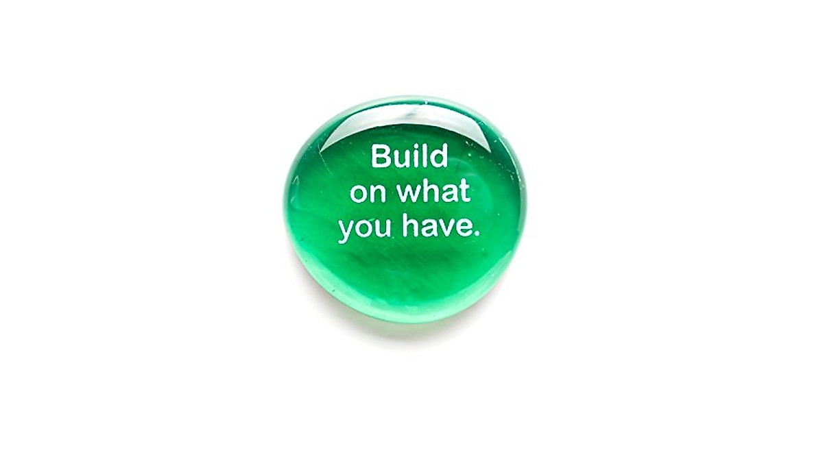 Lifeforce Glass Encouragement Stones Set of 6 - Inspirational Quotes