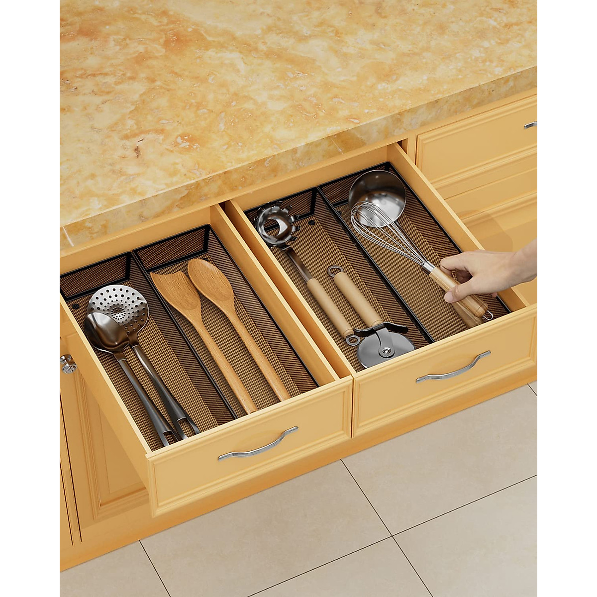 JANE EYRE kitchen drawer organizer - silverware utensil organizer for kitchen drawer,silverware tray in drawers