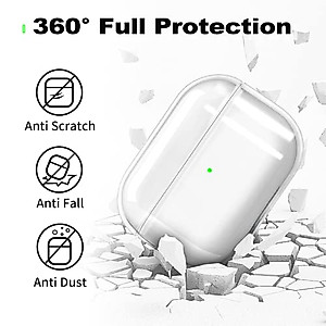 Foweroty Compatible Airpods Pro 2/1 Case Clear, Soft TPU Transparent Protective Cover for Women Men Shockproof iPods Pro 2 Case Skin for Airpods Pro 2/1 Charging Case，Clear