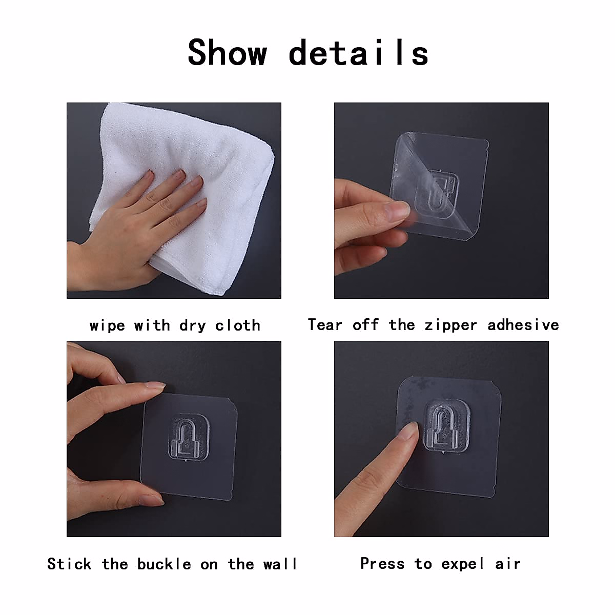 Strong Traceless Hook Multi-Functional Buckle Hook Wall Hook for Hanging Heavy Duty Waterproof and Oil Proof Household Decoration Buckle Double-Sided Adhesive Hook (12 Sets)