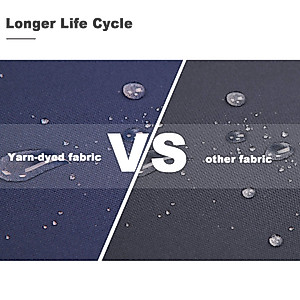 Excited Work 2 Piece Outdoor PE Wicker Rattan Patio Couch with Washable Cushion and 2 Pillow,Sectional Furniture Conversation Set（Dark Blue）