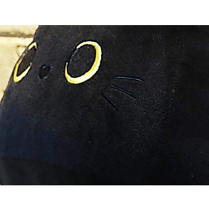 Gardening Spring-Plush Toy Black Plush Toy Creative Cat Shape Pillow Gift Animal Dolls (55CM/21.7in)