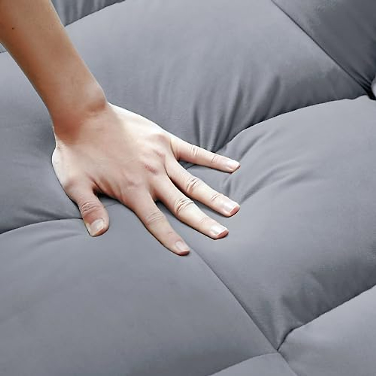 ERYE Modern Convertible Futon Loveseat Sofa with Pull Out Sleeper Couch Bed, Upholstered 2 Seaters Adjustable Backrest Love Seat W/Cupholders,USB Port & Phone Holder for Apartment Office Living Room