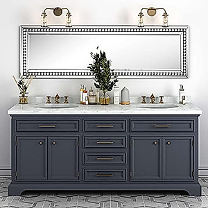 MUAUSU Full Length Mirror - Standing Hanging or Leaning Rectangle Floor Mirror,59''x 18'' Crystal Surround Full Body Mirror Wall Mounted Dressing Mirror for Bedroom Living Room