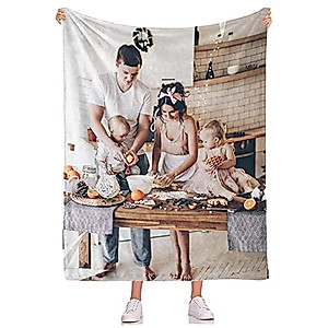 HAKUNEI Custom Blankets with Photos Picture Blanket Personalized Throw Blanket Memorial Gifts for Family House Warming Gifts New Home