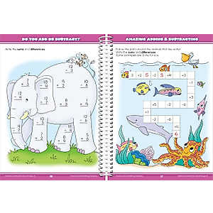 School Zone - Big Math 1-2 Workbook - 320 Spiral Pages, Ages 6 to 8, 1st and 2nd Grade, Addition, Subtraction, Early Math, and More (Big Spiral Bound Workbooks)
