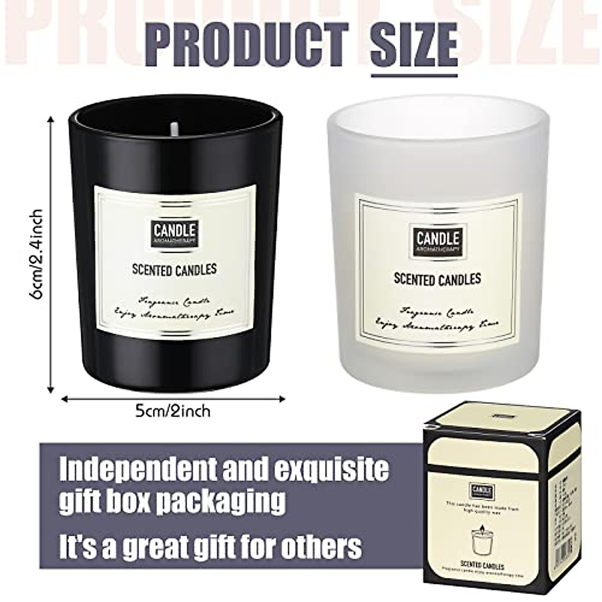 MTLEE 24 Pcs Candles for Home Scented Candles Gift Set for Women Bulk 8 Long Lasting Aromatherapy Jar Candle Soy Wax Candles for Teacher Birthday Thanksgiving Anniversary (Fresh Scent, Elegant Style)