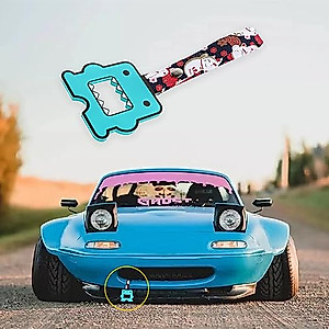 Q1-TECH, JDM Tsurikawa Ring Japanese Subway Train Bus Car Handle Cute Anime Cartoon Handle Hand Strap Rear Front Bumper Warning Rings Drift Charm Drift Car Accessory (DOMO-BLBKC)