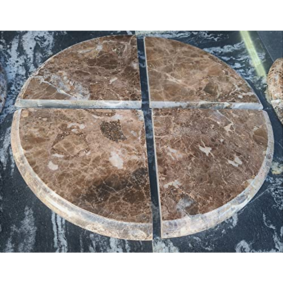 Premium Marble Corner Shelf - 8" Shower Soap Dish - Natural Stone Bathroom Caddy - Bath Wall Shampoo Holder (Emperador Dark OG)