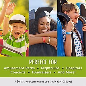 WristCo Neon Red 3/4" Tyvek Wristbands - 500 Pack Paper Wristbands For Events