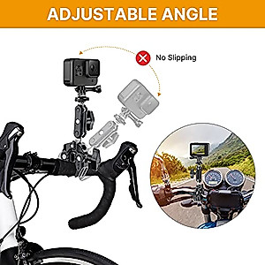 R094 Super Clamp Multi-Functional Camera C Clamp Mount, 1/4" Ball Head Monitor Mount 3/8" Hole Adjustable Video Shooting, Mobile Clamp for Gopro Action INSTA360 Cam, Vlog Cam Selfie Live Streaming