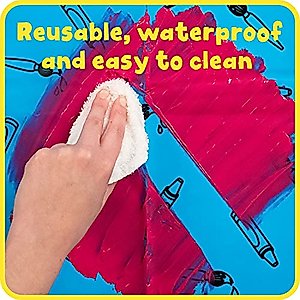 READY 2 LEARN Messy Mat - Splat Mat for Kids - Protect Tables and Floors - Waterproof - Reusable and Lightweight - 60”L x 60”W