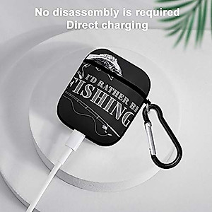 Bass Fishing Design Airpods Case Cover for Apple AirPods 2&1 Cute Airpod Case for Boys Girls Silicone Protective Skin Airpods Accessories with Keychain