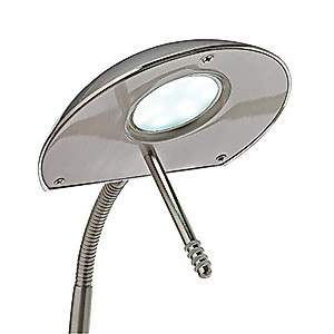 360 Lighting Casper Traditional Pharmacy Floor Lamp Standing LED 2-Light 63" Tall Brushed Nickel Silver Adjustable Arm Swivel Head Dimmer Switch for Living Room Reading House Bedroom Home