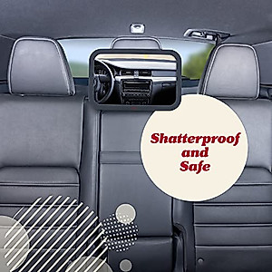 Lusso Gear Baby Backseat Mirror for Car. Largest and Most Stable Mirror with Premium Matte Finish, Crystal Clear View of Infant in Rear Facing Car Seat - Secure and Shatterproof (Tan)