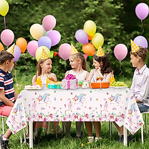 3 Pack Unicorn Tablecloth 108 x 54 Inch Unicorn Table Cover Plastic Disposable Unicorn Themed Table Cloths Birthday Party Decorations Magical Unicorn Birthday Party Supplies for Girls and Baby Shower