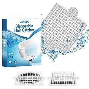 Disposable Shower Drain Hair Catcher, 4.1 Inch Shower Drain Cover Mesh Stickers, 25 Pack