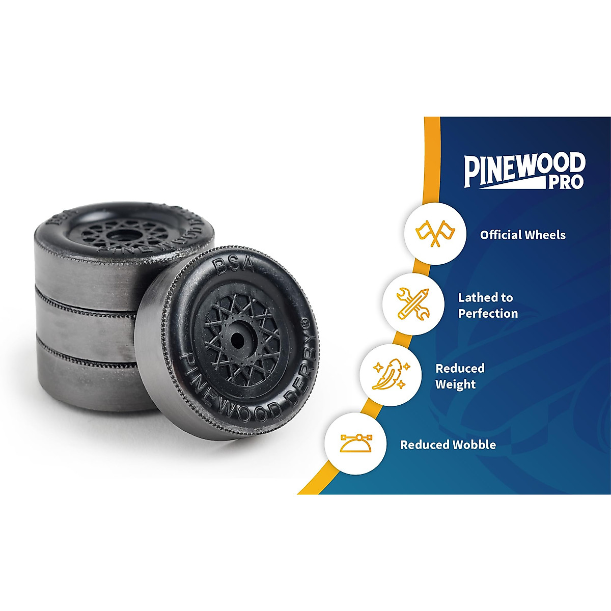 Pinewood Pro Official Derby Ultra-Lite Graphite Coated Wheels