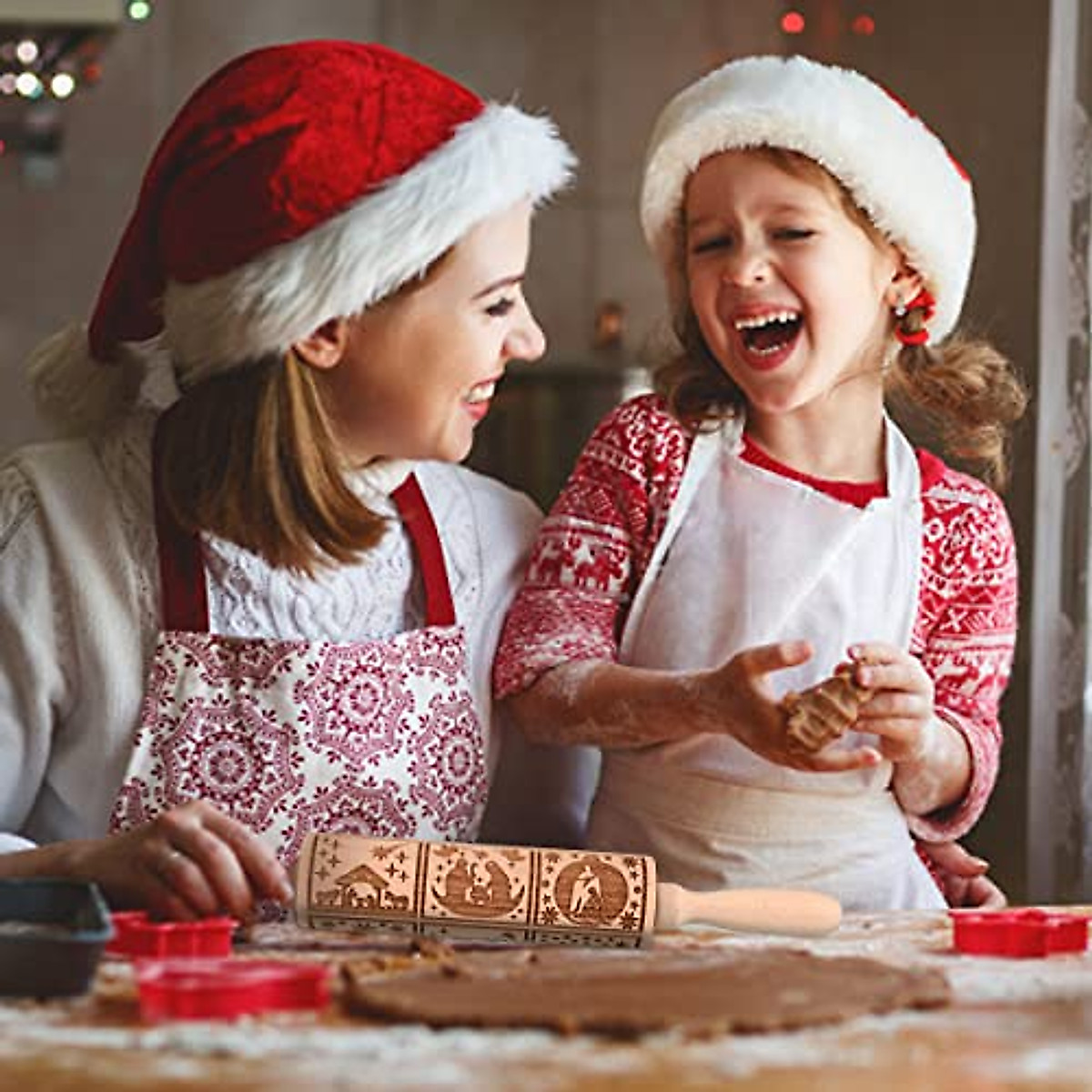 XINBADA Rolling Pins for Baking- Embossed Rolling Pin Set for Baking, Perfect Baking Tools & Cookie Molds