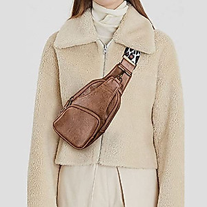 MEEJUNE Small Crossbody Sling Bag for Women - Chest Bag for Women Fashionable-Brown