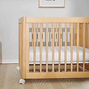 Babyletto 100% Organic Cotton All-Stages Midi Crib Sheet, GOTS-Certified, Fitted 360°, Ultra-Soft and Breathable Muslin - Plain White