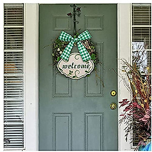 St Patrick's Day Wired Edge Ribbons for Gift Wrapping Tree Wreaths DIY Crafts, Green and White Check Buffalo Plaid Fabric Ribbons for Home Theme Party Earth Day Decorations, 2.5" × 10 Yard, 1 Roll