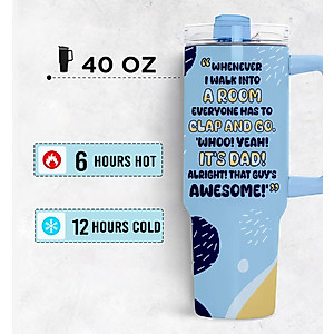 MARSANA Dad Tumbler - 40Oz Father Coffee Cup - Gifts for Dad, Husband - Father's Day Gift