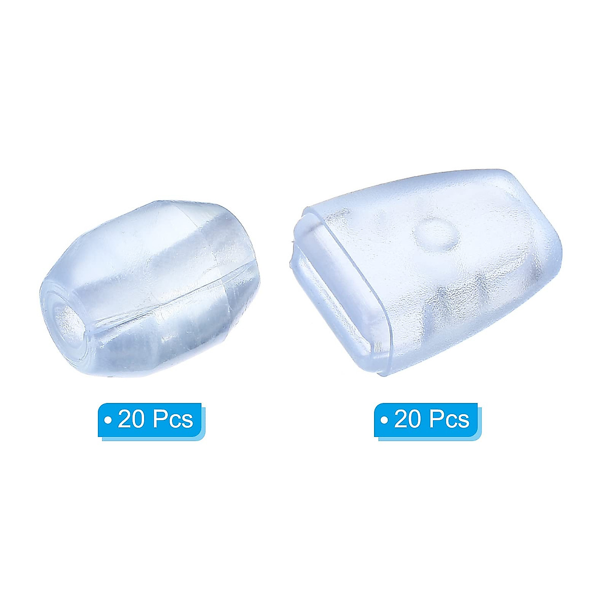 PATIKIL Kitchen Sink Rack Feet, 1Set/20Pcs Plastic Sink Protector Feet with 20Pcs 4mm ID x 12.5mm OD Bumper Cover for Sink Rack Grid, Clear