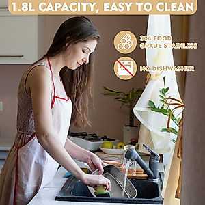 Landmore Electric Lunch Box Food Heater, 70W Food Heated 110V & 12V Portable Food Warmer Heater for Truck/Car/Home Self Heating Box with 1.8L 304 Stainless Steel Container and Lunch Bag