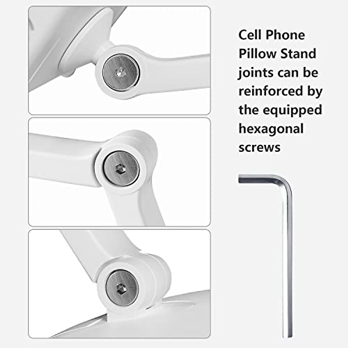 PEPPER JOBS Cell Phone/Tablet Pillow Stand for Bed 360° Angle Adjustable Clip Clamp Cell Phone Holder Dual-arms Height Adjustment Cell Phone Pillow Stand for iPhone 13,12,4.5-13''Phone/Kindle/Tablet