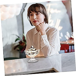 Hemoton 4pcs Ice Cream Cup Trifle Mojito Glasses Glass Pudding Cup Plastic Container Plastic Trifle Bowl Clear Acrylic Cake Stand High Based Juice Cup Milk Shake Cup Dessert Display Cup