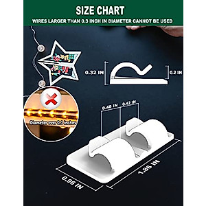 Outdoor Light Clips: 20 Clips Clear - Hooks for Outdoor String Lights - Adhesive Waterproof Strips Outdoor Light Clips for Patio Hanging Heavy Duty Gutter Outside Fence Window Christmas Decorate