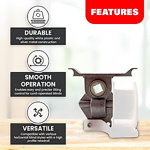 Amazing Drapery Hardware High Profile Cord Tilter for Horizontal Blinds 1ct - 1/4" Square Rod Compatible, Durable Control Mechanism