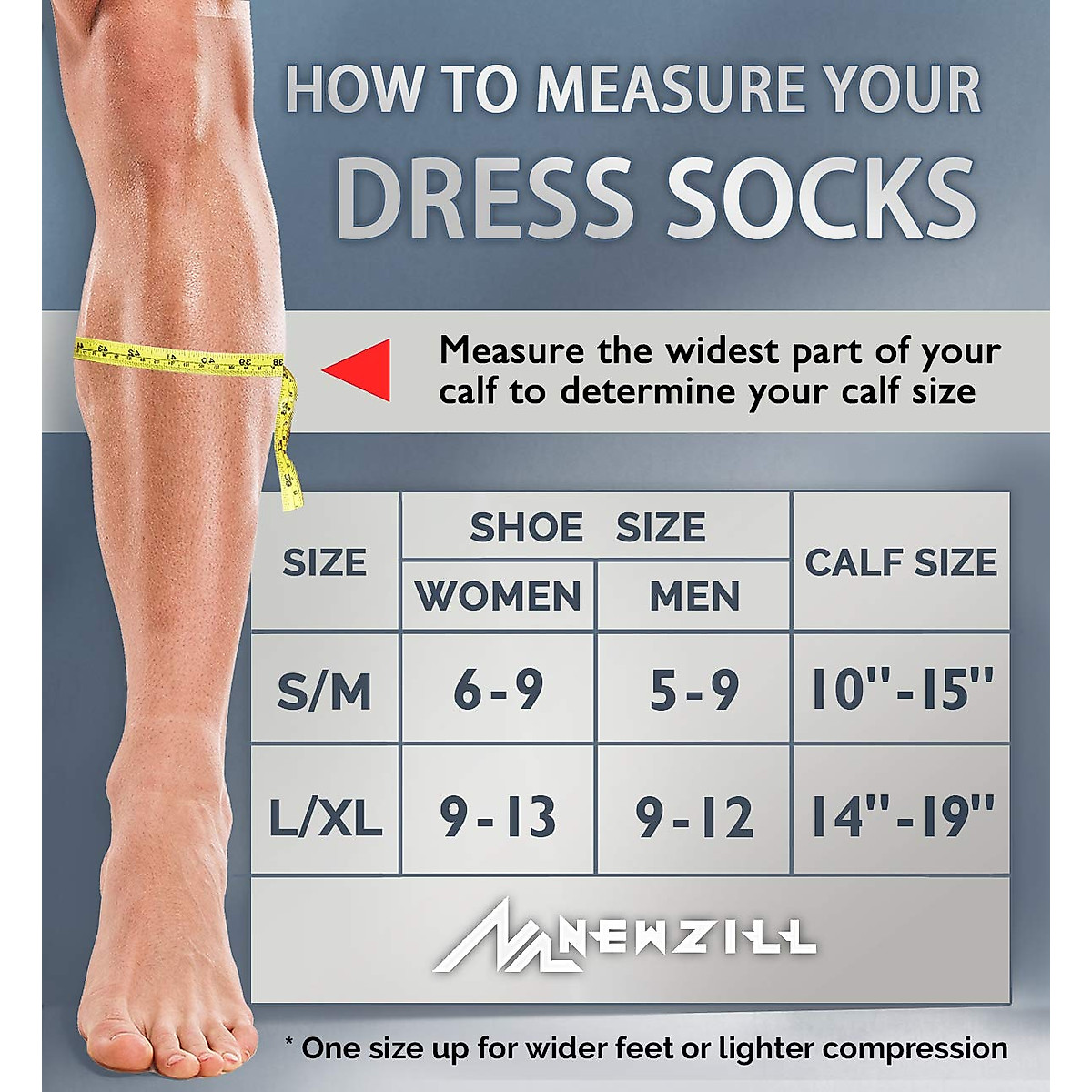 NEWZILL Compression Dress Sock (15-20mmHg) for Men & Women - Cotton Rich Comfortable Socks - Best Stockings for Business Casual, Running, Medical, Athletic, Edema, Diabetic (L/XL, Black)