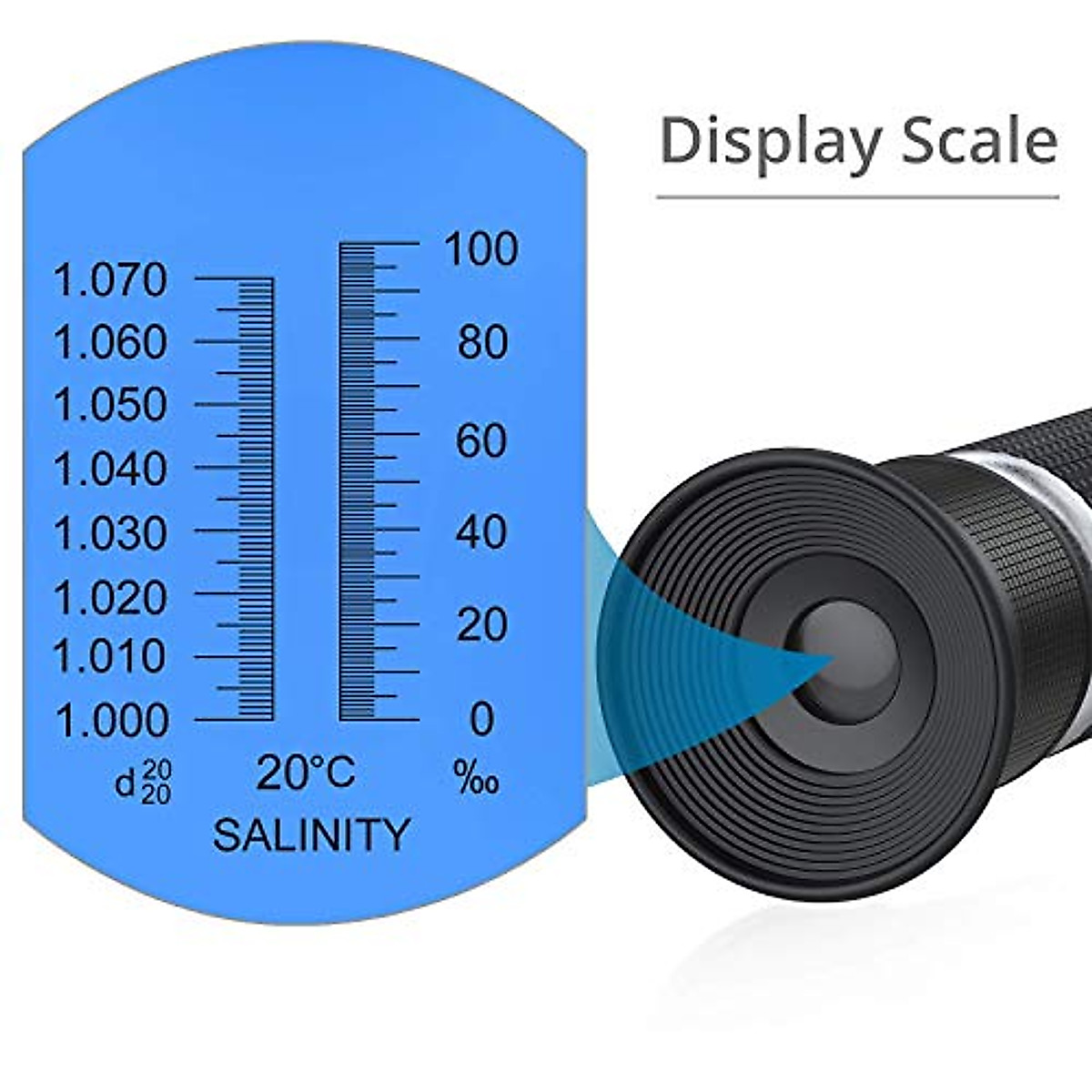 AUTOUTLET Salinity Refractometer Saltwater Aquarium for Seawater, Pool, Tank, Marine, Fishkeeping, 0-100PPT & 1.000-1.070 Salinity Tester with ATC Function Salinity Hydrometer Kit