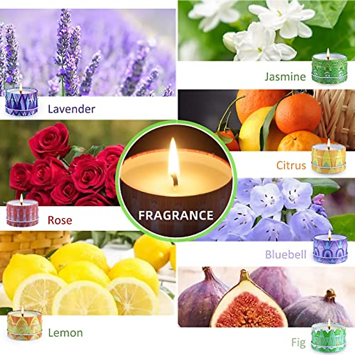 Scented Candles for Home Scented 7 Pack 4.4oz Natural Soy Candles Aromatherapy Candles Gift Set for Women Lavender Candles for Bath Spa Meditation Relaxing