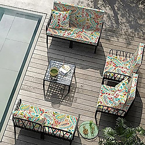 TWLEAR Outdoor Cushion Covers, Patio Cushion Covers for Outdoor Furniture, Water Resistant Porch Bench Swing Loveseat Cushion Replacement, 45" x 18" x 3", 1 Pack, Pretty Paisley (Covers ONLY)