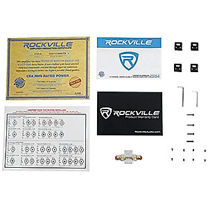 Rockville ATOM 8B 8 Channel 3500 Watt Marine/Boat Amplifier Bundle with Rockville RWK42 4 Gauge 4 Chan Car Amp Wiring Installation Wire Kit & Rockville RTR172 17 Foot RCA Cable Split Pin (3 Items)